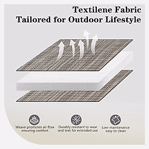 LOKATSE HOME 2 PCS Outdoor Patio Swivel Dining Set with Textilene High Back for Backyard Deck Lawn and Garden, Grey