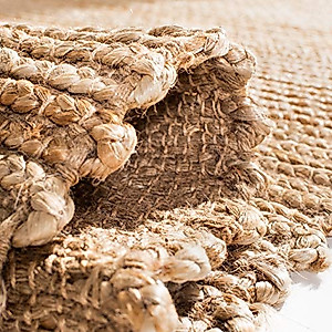 SAFAVIEH Cape Cod Collection 3' x 5' Natural CAP355A Handmade Braided Jute Area Rug