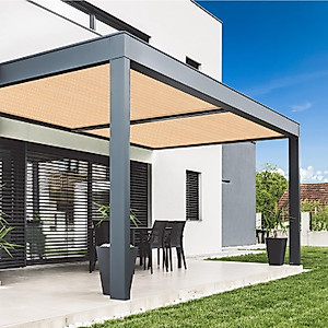 VICLLAX 90% Shade Fabric Sun Shade Cloth Privacy Screen with Reinforced Grommets for Outdoor Patio Garden Pergola Cover Canopy 6x8 FT, Wheat