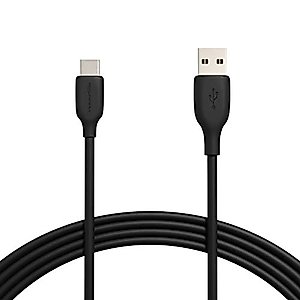Amazon Basics USB-C to USB-A 2.0 Fast Charger Cable, 480Mbps Speed, USB-IF Certified, for Apple iPhone 16/15, iPad, Samsung Galaxy, Tablets, Laptops, 10 foot, Black