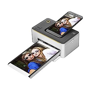 Kodak Dock Premium 4x6” Portable Instant Photo Printer (2022 Edition) Bundled with 130 Sheets | Full Color Photos, 4Pass & Lamination Process | Compatible with iOS, Android, and Bluetooth Devices