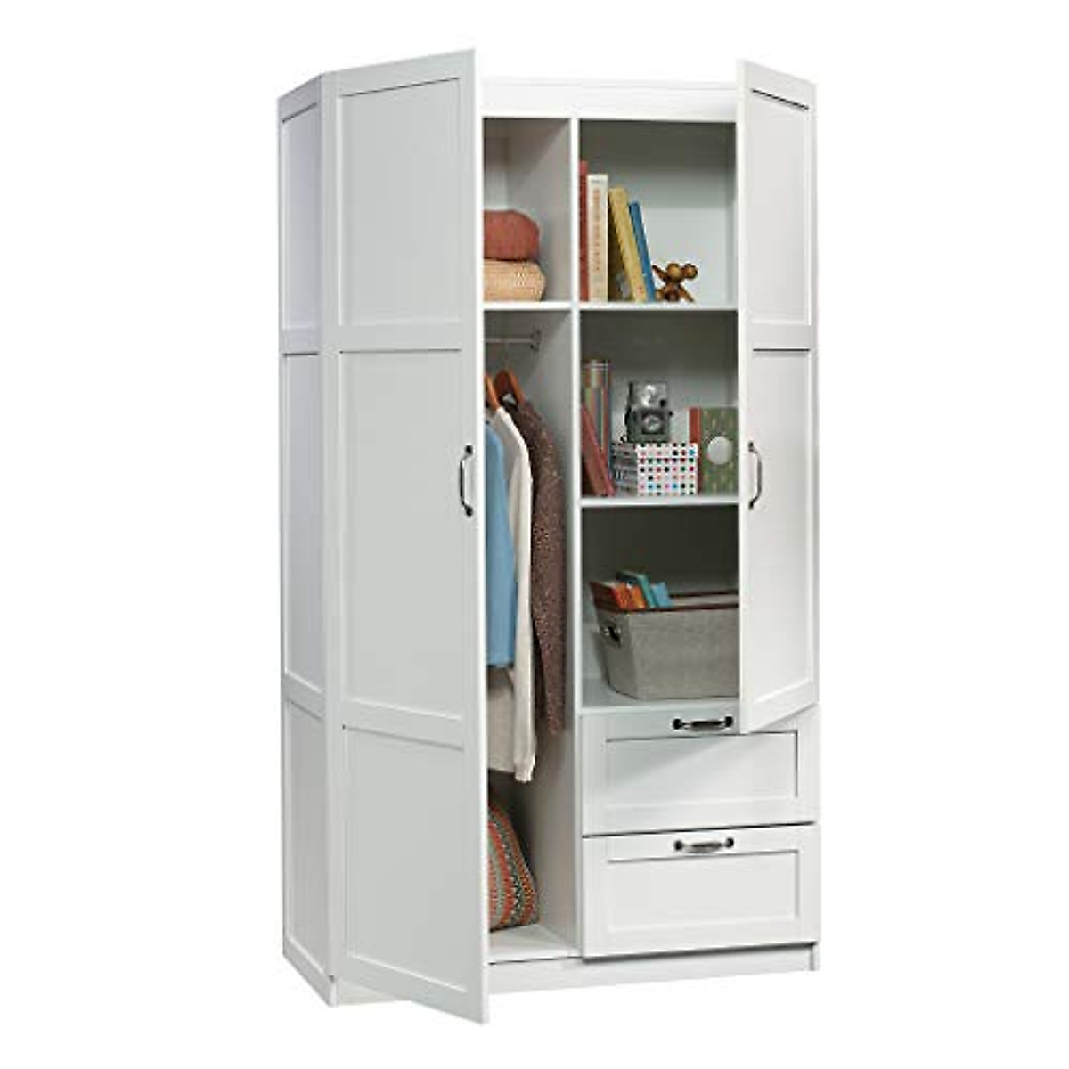 Sauder Large Storage Cabinet, Soft White Finish