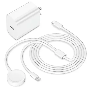 [Apple MFi/MFM Certified] Apple Watch Charger, Upgraded 2 in 1 USB C iPhone Watch Charger Fast Charging Cable 3.3FT with 20W USB C Wall Charger Block for Apple Watch Series 8/7/6/5/4 & iPhone 14 13 12