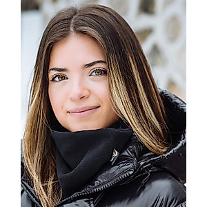 Lupa Handmade Unisex Double-Layer Micro Fleece Neck Warmer - Neck Gaiters for Men - Winter Neck Warmer for Women (Black)