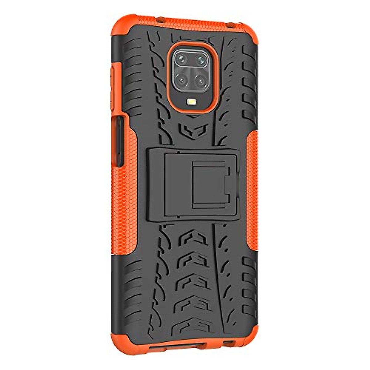 ISADENSER Phone Case for Redmi Note 9 Pro, Redmi Note 9 Pro Max Case Slim Heavy Duty with Kickstand Dual Layer Drop Protection Shockproof Hard Phone Case for Redmi Note 9 Pro Max . Hyun Orange