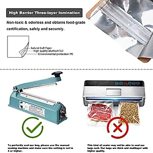 EVERPACK 4 Ounce 100 Packs High Barrier Kraft Paper Coffee Bags, Stand Up/Flat Bottom Coffee Pouches with Air Release Valve & Reusable Pull Tab Side Zipper (100 Pieces, 4oz/0.25lb/100gm)