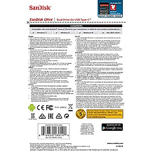 SanDisk 512GB Ultra Dual Drive Go USB Type-C Flash Drive - SDDDC3-512G-G46, Black