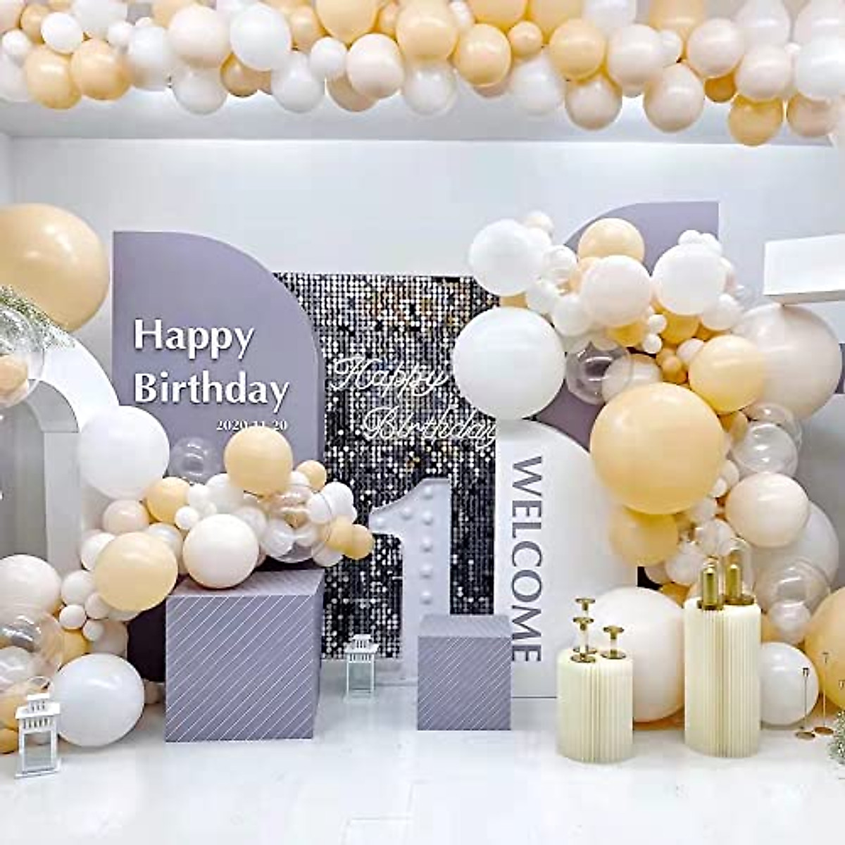 Nude Balloons 12 Inch 50 Pcs Baby Shower Party Balloons Happy Birthday Decoration Apricot Tropical Luau Party Balloons