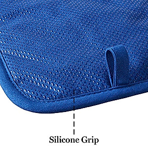 Martha Stewart Amber Floral Oven Mitt & Pot Holder Set 2-Pack, Blue/Green, OM: 7"x13" & PH: 7"x10"