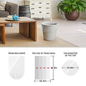1.2 Gallon 330 Counts Strong Trash Bags Garbage Bags by Teivio, Bathroom Trash Can Bin Liners, Small Plastic Bags for home office kitchen (Clear)