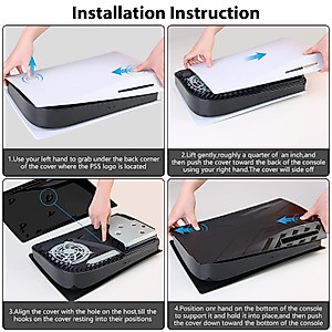 Mooroer PS5 Cover Plates for PS5 Console, PS5 Face Plates with Hard Shell Protective Panels for PS5, Anti-Scratch Waterproof Replacement FacePlate Cover for PlayStation 5 Console Disc Edition, Black