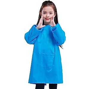 Huahui Kids Art Smock Waterproof Child Artist Painting Apron for Girls and Boys School Art Class Age 5-8