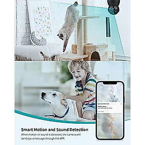WiFi Camera for Home Surveillance, Baby Monitor with Motion Tracking, Pet Camera with Phone App 2 Way Audo/Night Vision