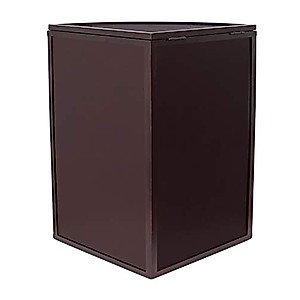 BirdRock Home Compact Corner Laundry Hamper with Lid and Removable Liner - Small - Brown Bamboo - Easily Transport Laundry - Baby Dirty Clothes Bin Sorter Basket - Cut Out Handles