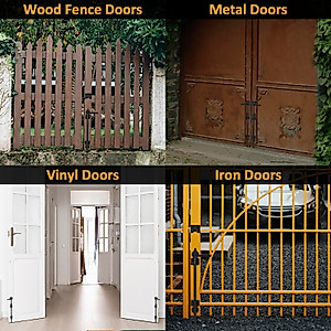 18 Inch Cane Bolt Gate Drop Rod Heavy Duty Gate Hardware, Gate Ground Latch for Wooden Fences, Metal Gates Doors Stopper for Gate Ground, Wrought Iron Gate Latches, Black Finish(1 Pack)