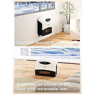GiveBest Electric Wall Heater with WiFi and Remote Control, Floor or Wall Mounted Heater, Large Room Coverage, 3 Heating Modes, 1500W Fast Heating Space with Thermostat for Indoor Room Use