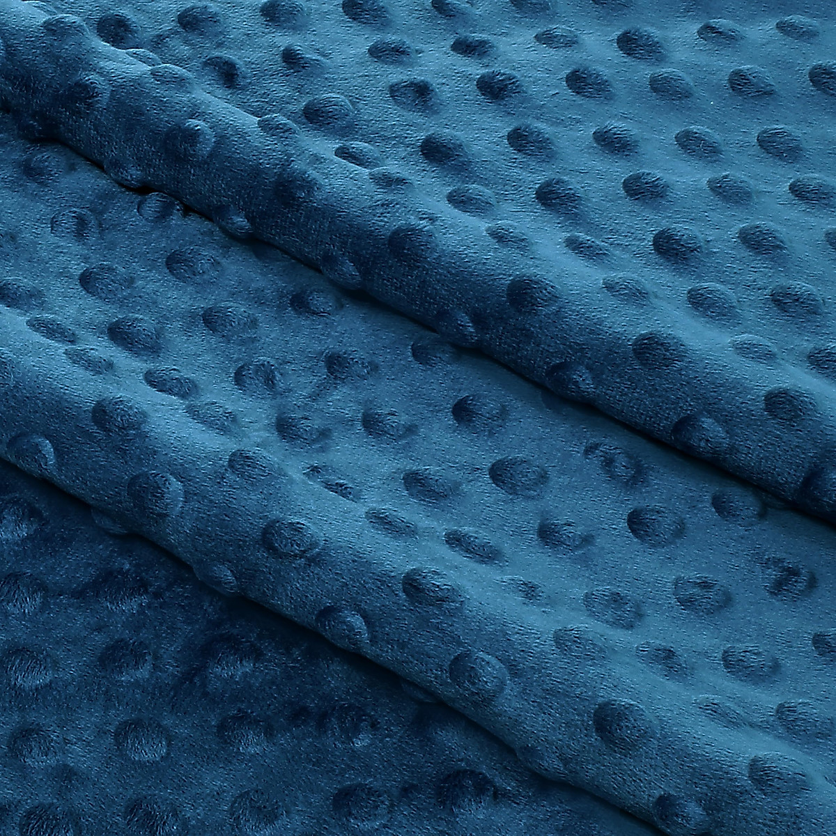 Homiest Minky Dot Fabric by The Yard, 1 Yard x 60 Inch Wide Soft Plush Fabric Light Navy Blue Fleece Fabric, Cuddle Minky Fabric for Blanket, Pillow Covers, Clothing Making, Scarf, Beanie