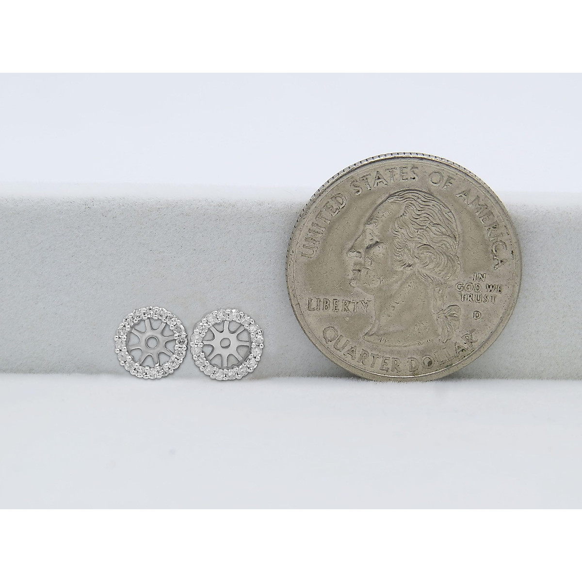 Dazzlingrock Collection 0.25 Carat (ctw) Round White Diamond Removable Jackets for Women's Stud Earrings in 14K White Gold