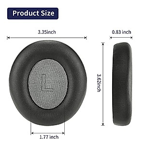 Damex soundcore Life q30 Replacement Ear Pads,Protein Leather and Memory Foam Ear Cushions,Compatible with Anker soundcore Life q35 earpads(Black)