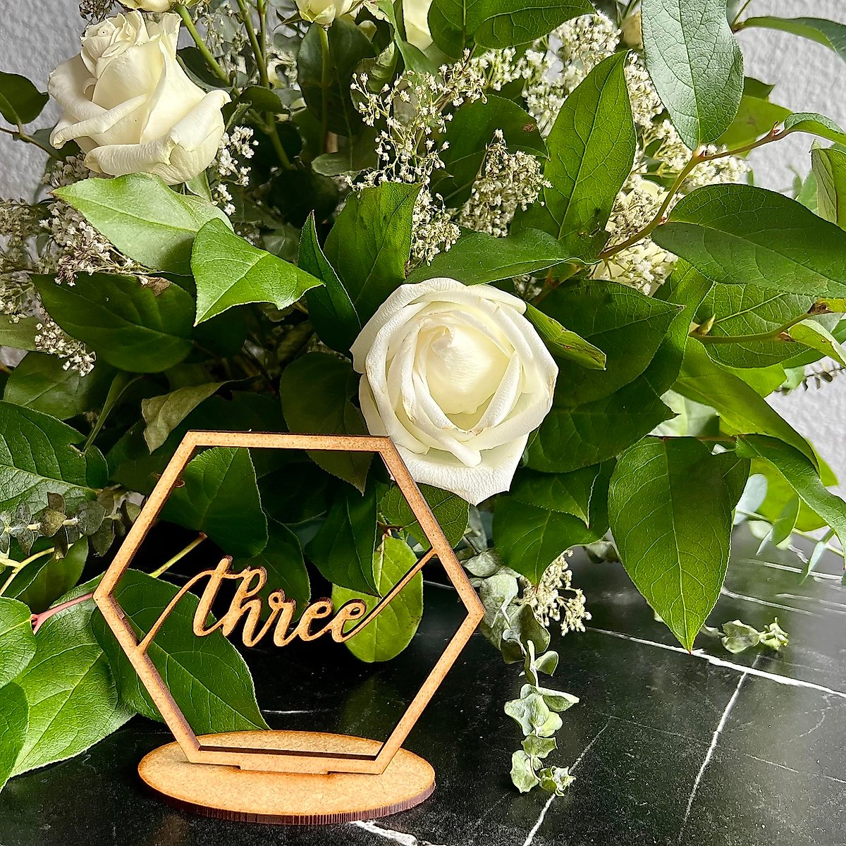 Wedding Hexagon Table Numbers,Modern Number Table Setting Signs, Number Your Table For Events And Business Use, Organize Seating (11-15 Numbers)