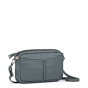 The Sak womens Cora Leather Crossbody, Dusty Blue, One Size US