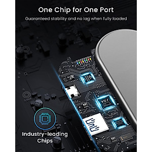 YBW 10Gbps USB C Hub, SAILLIN USB-C Hub with 3 USB 3.1/3.2 Gen 2 Ports and USB C 100W PD Charging Port, Super-Speed Thunderbolt/USB C to USB A Adapter Compatible with MacBook Pro/Air, XPS, and More