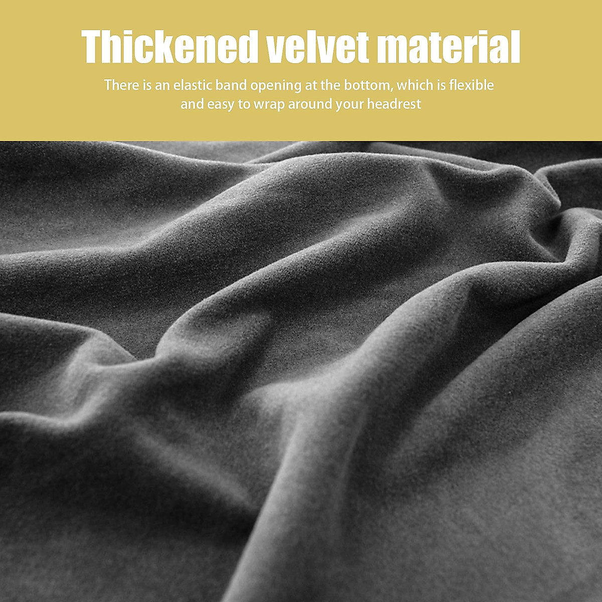 gunhunt Pack-2 Car Headrest Covers, Soft Dust-Proof Protector Covers, Seat Headrest Cover Replacement, Breathable Automobile Decoration Kit, Universal for Most Cars, Trucks, SUVs (Beige #Thick Model)