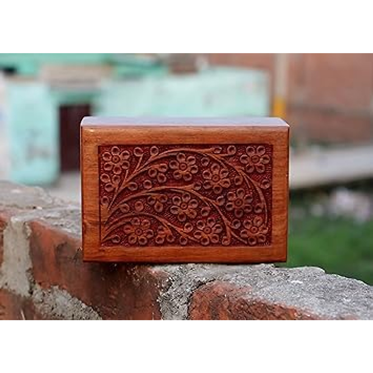 Tree Of Life Urns For Dog and Cat Ashes | Wooden Pet Urns | handmade Uns | Wood Cremation Urns | Dog Urns | Funeral Urns | Rosewood Urns With Bottom Opening System (5 x 3 x 2)