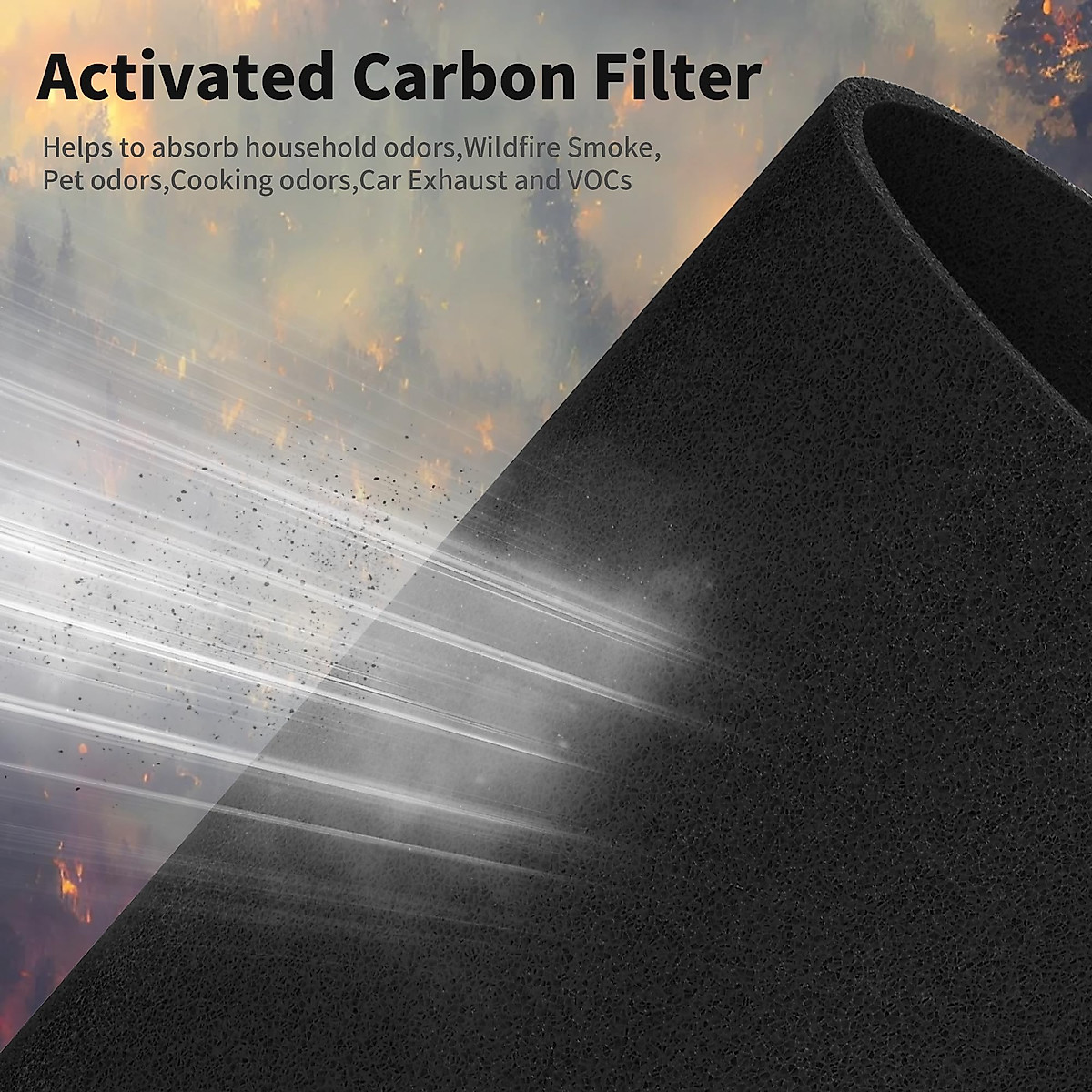 XBWW 4 Packs AP-S0610L Replacement Filters Compatible with MOOKA AP-S0610L Air Cleaner Purifier, 3-in-1 True HEPA Filter, High-Efficiency Activated Carbon Air Filter and Fine Nylon Pre-Filter