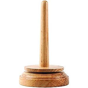 AnNafi® Wood Yarn Holder with Twirling Mechanism Classic | Classic Wooden Spinning Yarn & Thread Holder | Knitting Embroidery Accessory Gift | Craft & Sewing Supplies | Yarn Organising Tool For Granny