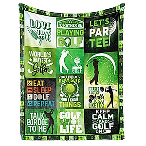 Golf Gifts for Men, Gifts for Golfers, Golf Gifts for Men Unique Throw Blanket 50" X 60", Golfing Gifts for Him, Birthday Father Thanksgiving Day Gifts for Golfers, Golf Gift for Sports Lover