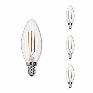 Bulbrite Pack of (4) 5 Watt Dimmable Clear Filament B11 Candelabra (E12) LED Bulb - 500 Lumens, 3000K, and 80 CRI