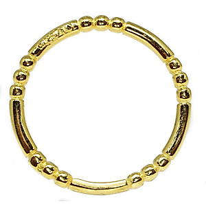 CloseoutWarehouse Yellow Gold-Tone Plated Sterling Silver Plain Silver Decorated Stackable Band Ring Size 10