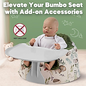Play Tray Accessory Compatible with Bumbo Floor Seat,Bumbo Activity Tray Attachment, Tray Surface Easily Attaches to The Baby Bumbo Seat for Feeding and Play,Easy to Install and Remove (Grey)