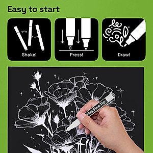 White Paint Pen for Rock Painting, Stone, Ceramic, Glass, Wood, Tire, Fabric, Metal, Canvas. Set of 5 Acrylic Paint White Marker Water-based Extra-fine Tip