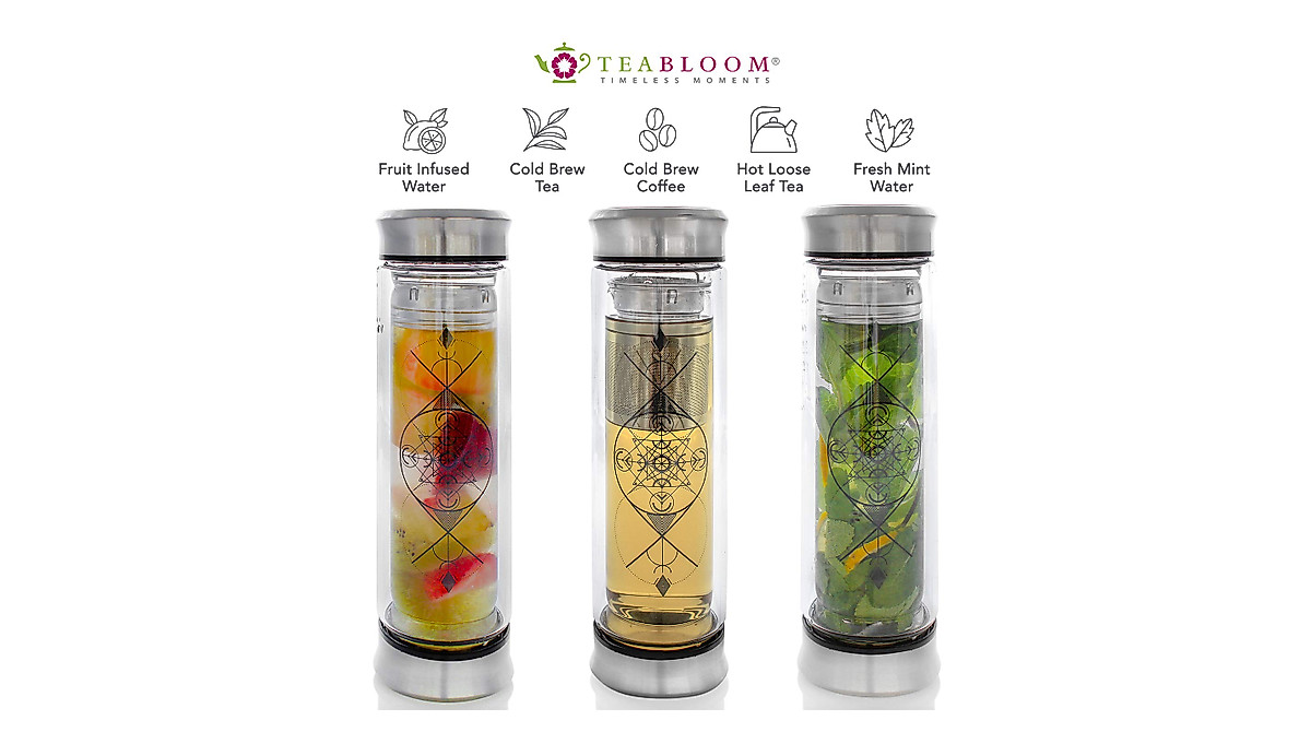 Teabloom All-Beverage Infusion Bottle - 14 oz Travel Flask