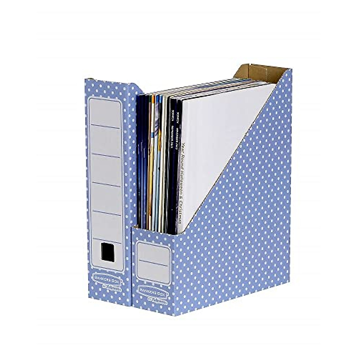 Fellowes Bankers Box Style Magazine File - Blue/White, Pack of 10