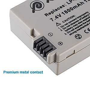 Powerextra LP E8 2 Pack 7.4V 1800mAh Li-ion Replacement Compatible with Canon LP-E8 Battery for Canon Rebel T3i, T2i, T4i, T5i, 600D, 550D, 650D, 700D, Kiss X5, X4, Kiss X6, LC-E8E