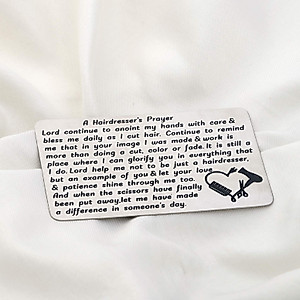 WSNANG Hairdresser's Prayer Wallet Card Hair Stylist Gift Hair Barber Gift Inspirational Hairdresser Jewelry Gift for Hair Stylists (Hairdresser's Prayer WC)