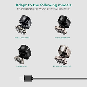 USB Charging Cord Compatible with Skull Pitbull, Palm, Butterfly Kiss and Beast Clipper PRO Shaver, Charger Adapter for Skull Pitbull Gold PRO Pitbull Platinum PRO Pitbull Silver PRO Razor Cord