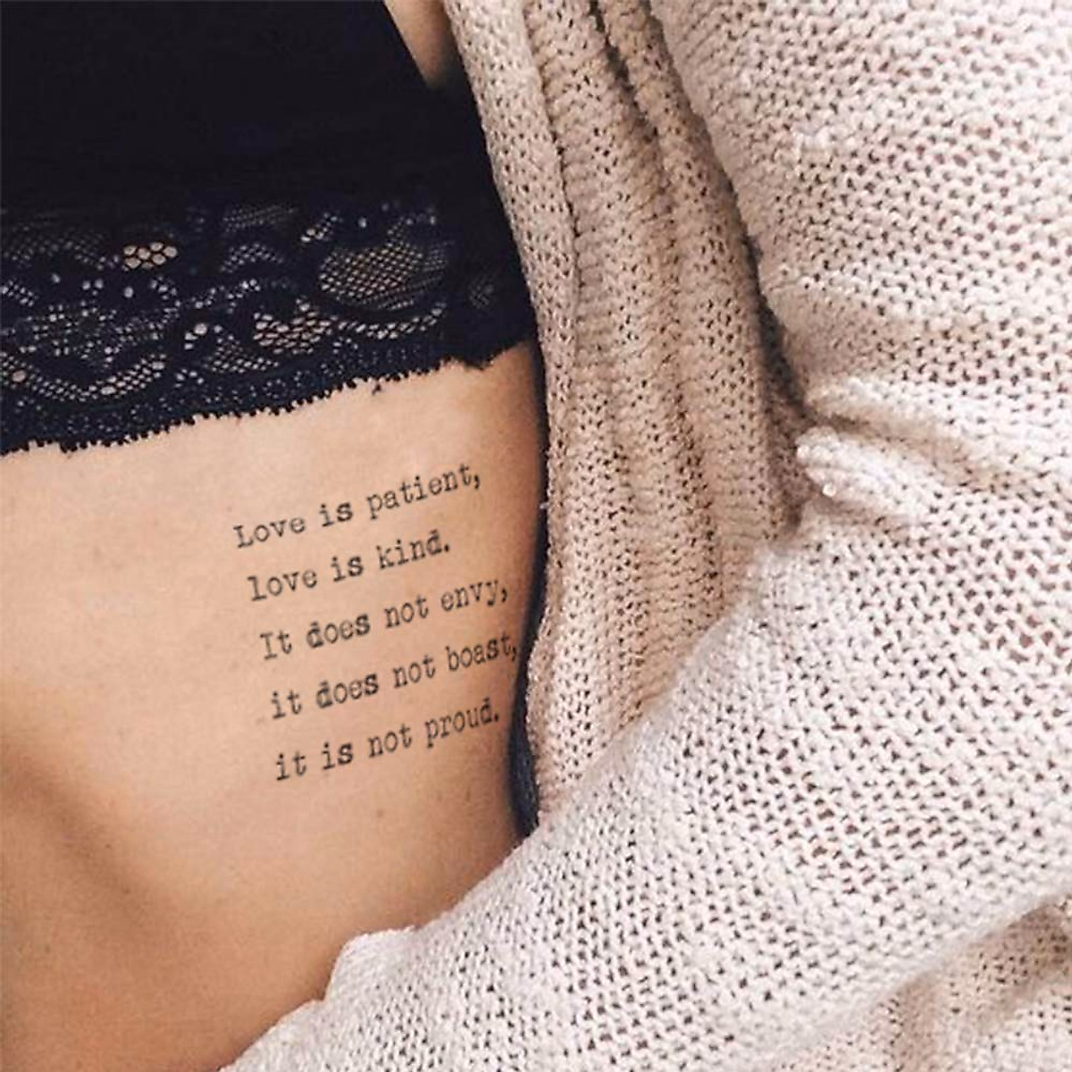Everjoy 60+ Designs Inspirational Christian Quotes Bible Verses Scriptures Temporary Tattoos