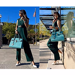 MKP Women Fashion Satchel Handbags and Purses Ladies Top Handle Tote Work Shoulder Bags with Matching Wristlet Wallet (Light Blue)