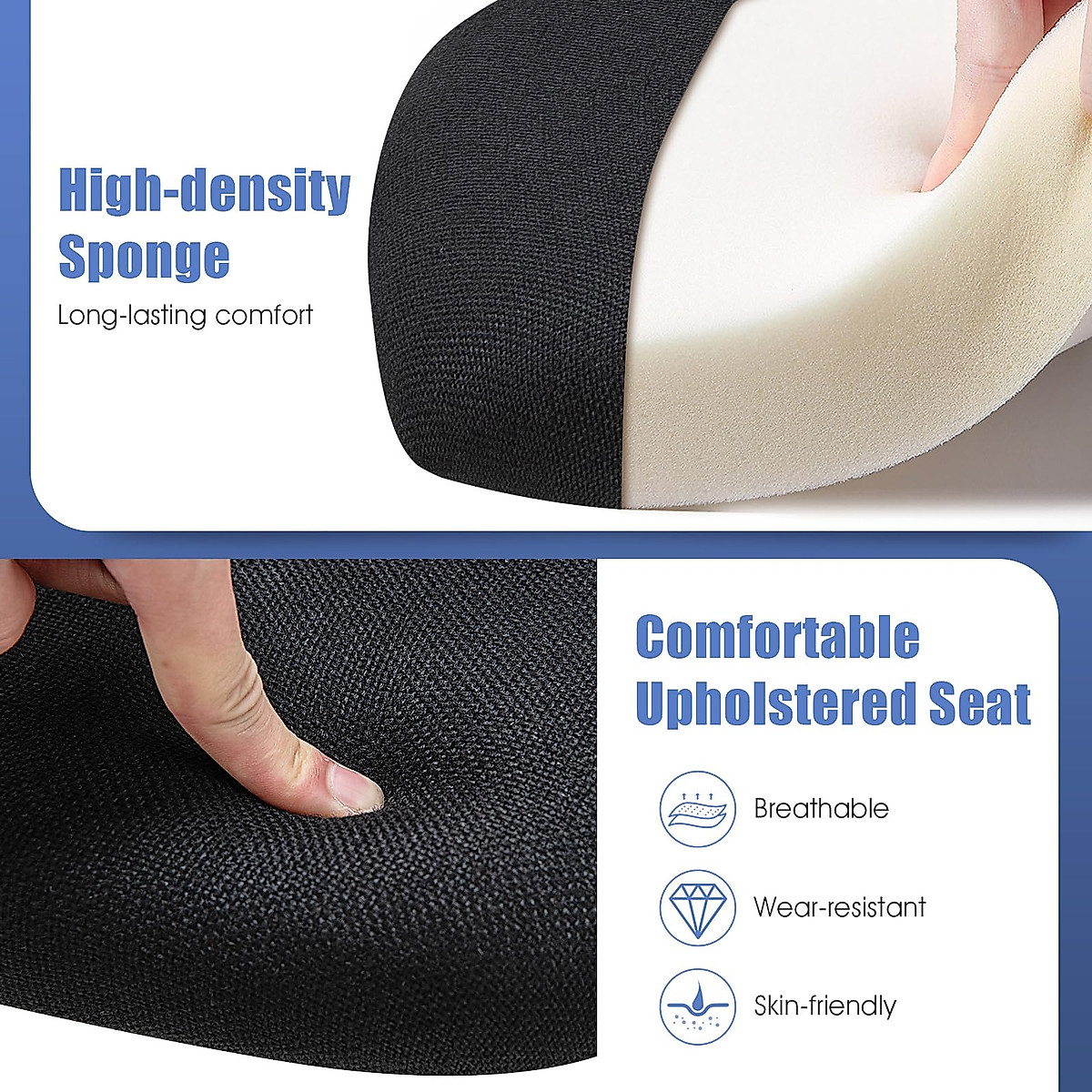 Byroce 4Pcs Conference Chair, Modern Stackable Chairs with Ergonomic Lumbar Support & Comfort Seat Back Sponge Cushion, Reception Side Chair with Sturdy Steel Frame, Black (4)