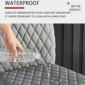 VOPES Light Gray Modern Minimalist Dining Chair Leather Sprayed Metal Pipe Conference Chair Set of 4