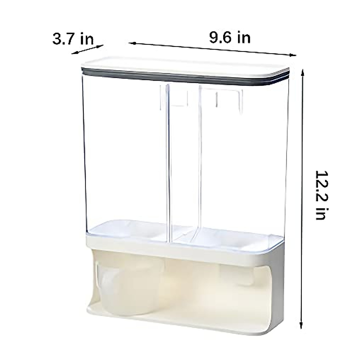 Rice Dispenser,Cereal Dispenser,Dry Food Dispenser, Rice Storage Container,Laundry room storage,Capacity Of 0.79 Gal, Suitable For Rice, Red Rice, Black Rice, Beans, Washing Powder And Dog And Cat Food