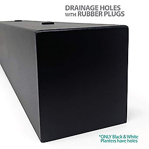 Buhbo Modern Steel Trough Rectangle Planter 32 inch, Black