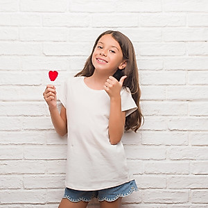 Red Heart Lollipops - 5 Pounds Bulk - Approx 200 ct - Heart Candy Strawberry Flavored