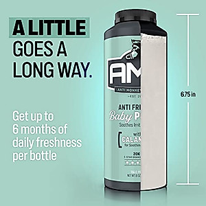 Anti Monkey Butt Baby Powder, Cornstarch Baby Powder Prevents Diaper Rash, Talc Free Hypoallergenic Formula with Calamine, Anti Chafing and Anti Itch, 8 oz