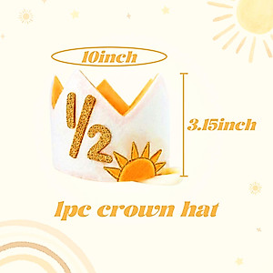 JeVenis Half Birthday Crown Half Way Around the Sun Hat Half Birthday Hat