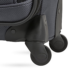 SwissGear Sion Softside Expandable Roller Luggage, Dark Grey, Checked-Medium 25-Inch